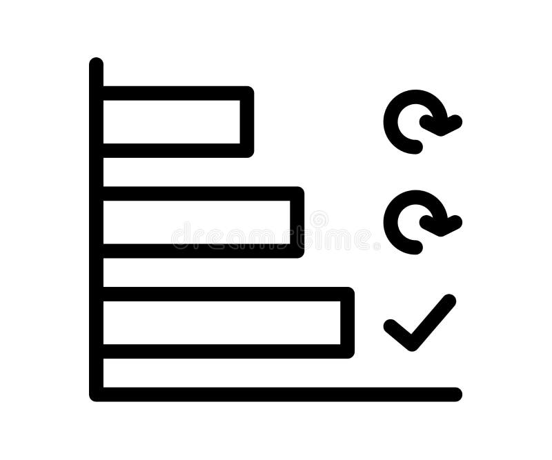 Horizontal Bar Progress Single Isolated Icon with Outline Line Style ...