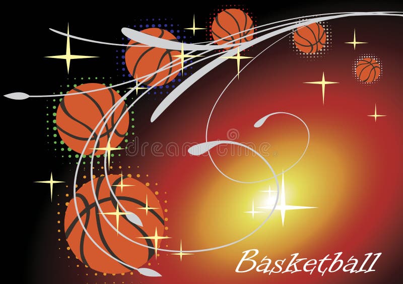 Horizontal Basketball Banner with Stars Stock Vector - Illustration of ...