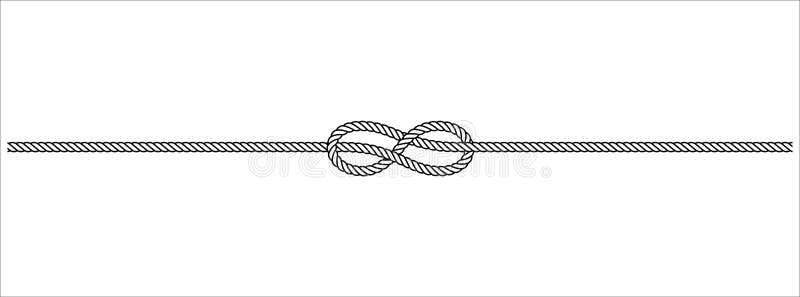 Horizontal Beautiful Rope Tie Vector Illustration. Rope Lace Line ...