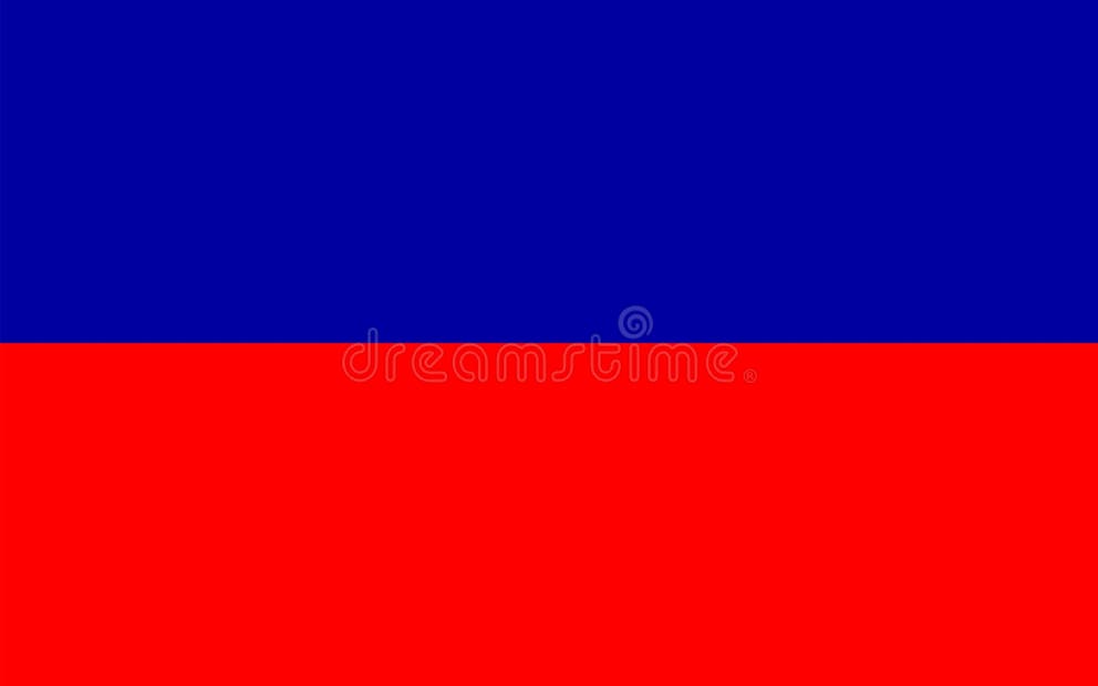 Horizontal Bicolor Blue and Red Flag Stock Illustration - Illustration ...