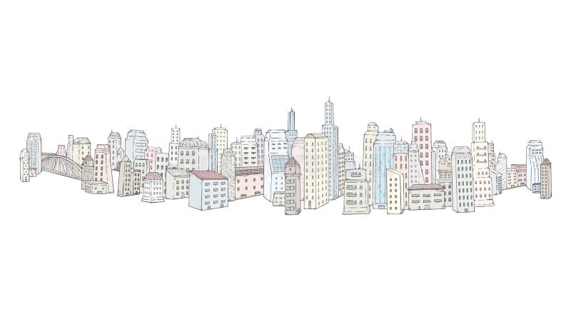 Horizontal big city design stock vector. Illustration of element ...