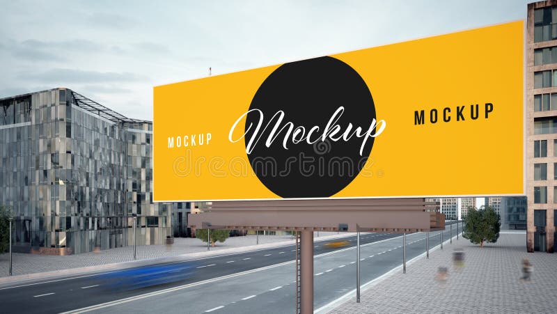 Horizontal Billboard Advertising Mockup Stock Photo - Image of ...