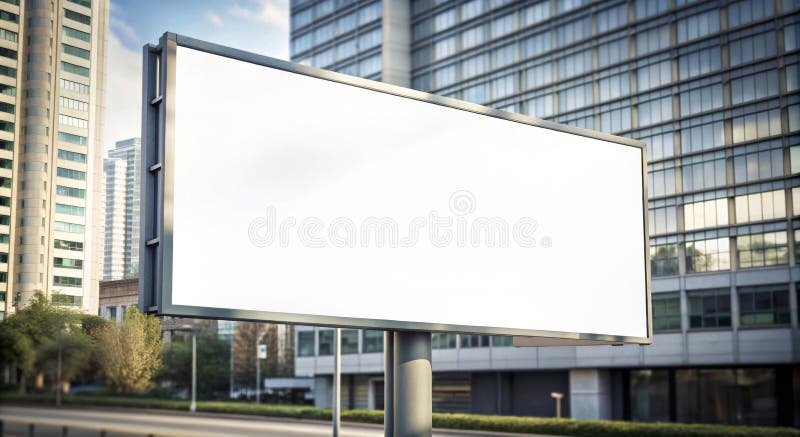 A Horizontal Billboard of a Large Urban Format on the Background of a ...