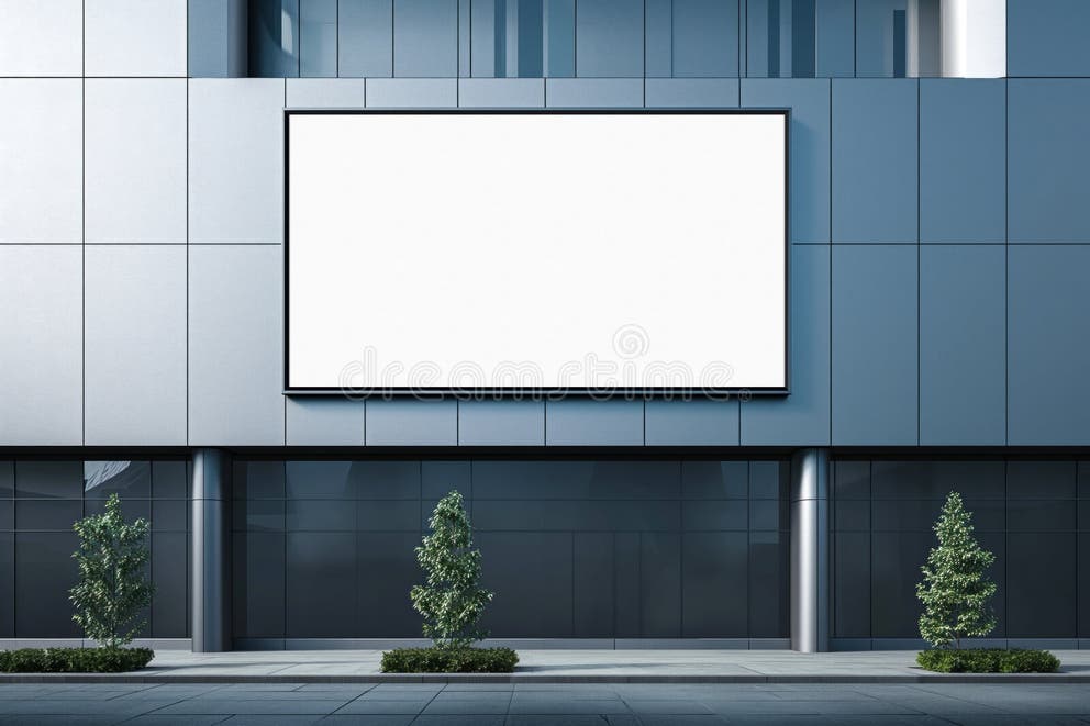 Horizontal Billboard Mockup on a Modern Building Frontage. Generative ...