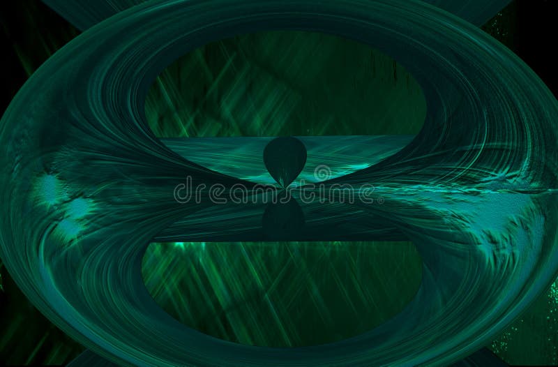 Green Blue Graphic Design. 3d Heart and Oval Shapes Stock Illustration ...