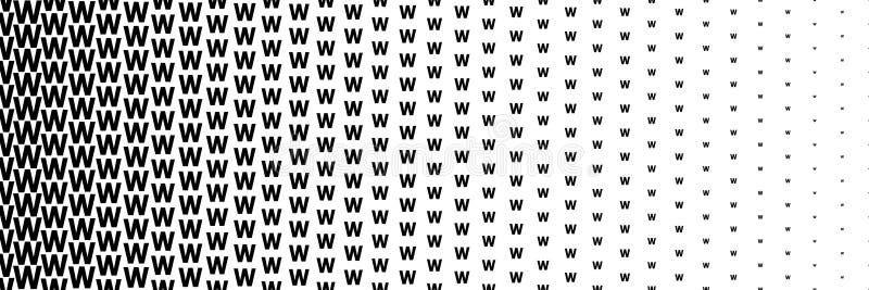 Horizontal Black Halftone of Capital Letter W Design for Pattern and ...