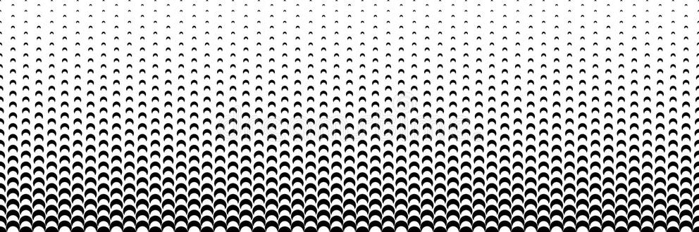 Horizontal Black Halftone of Crescent Moon Design for Pattern and ...