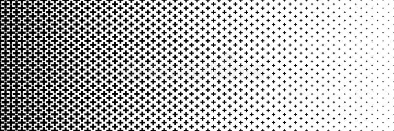 Horizontal Black Halftone of Cross and Plus Design for Pattern and ...