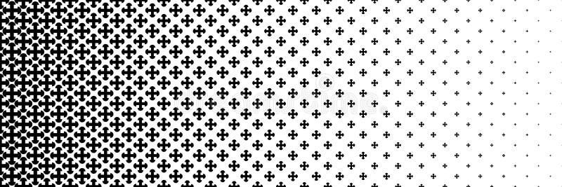 Horizontal Black Halftone of Cross and Semicircle Design for Pattern ...