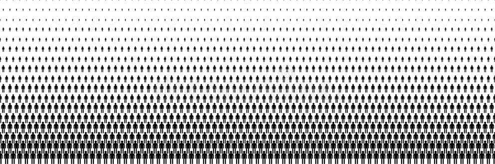 Horizontal Black Halftone of Man Icon on White for Pattern and ...
