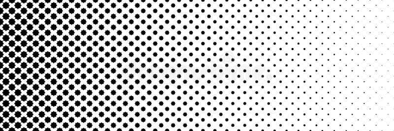 Horizontal Black Halftone of Octagon Star Design for Pattern and ...