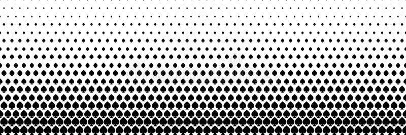 Horizontal Black Halftone of Spades Icon of Playing Card Design for ...