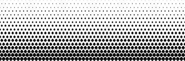 Horizontal Black Halftone of Spades Icon of Playing Card Design for ...