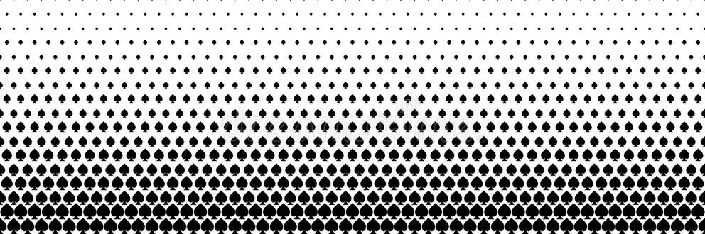 Horizontal Black Halftone of Spades Icon of Playing Card Design for ...
