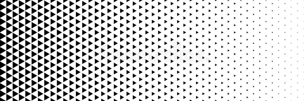 Horizontal Black Halftone of Triangle Design for Pattern and Background ...