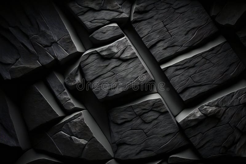 Horizontal Black Stone Texture for Pattern and Background, Abstract ...
