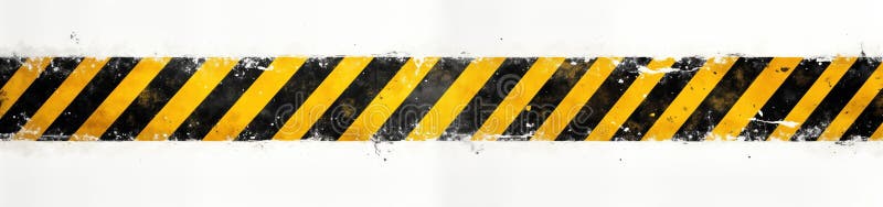 Horizontal Black, Yellow Striped Hazard Warning Tape on White ...