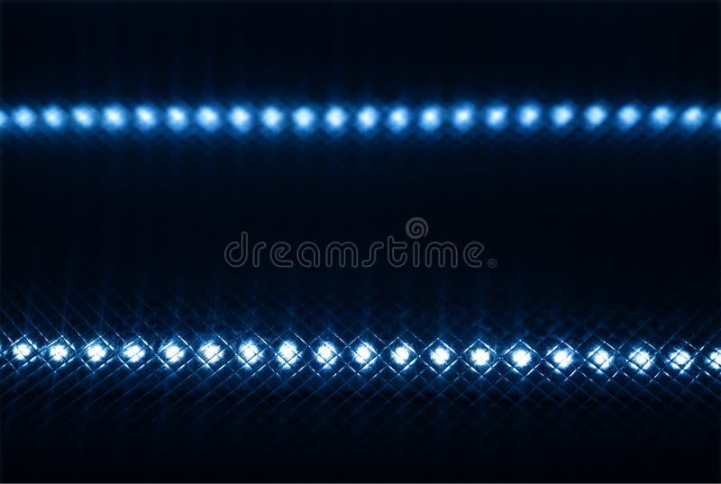 Horizontal Blue Lin of Led Lamps Background Stock Photo - Image of ...