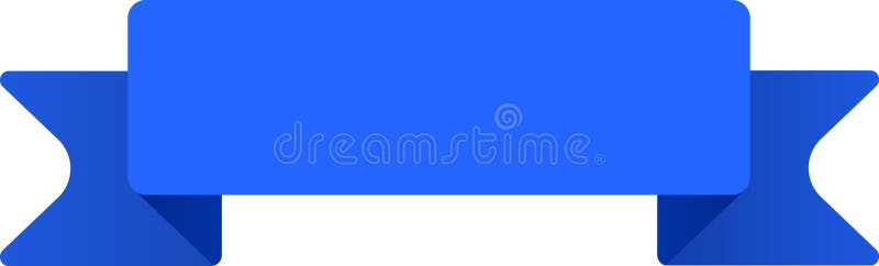 Horizontal Blue Ribbon Banner Featuring Elegantly Folded Ends, Creating ...