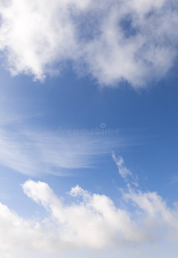 Blue Sky with Big Smooth Clouds Stock Photo - Image of clouds, corner ...