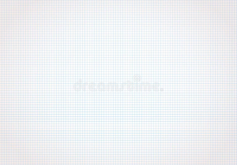 Horizontal Blue Squared, Grid White Maths Paper. Background for School ...