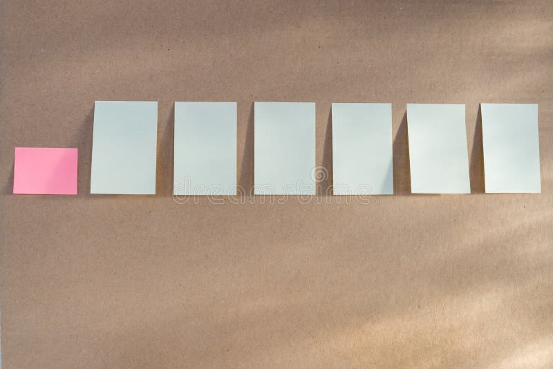 Horizontal Board with Many White Sticky Notes Pinned Stock Image ...