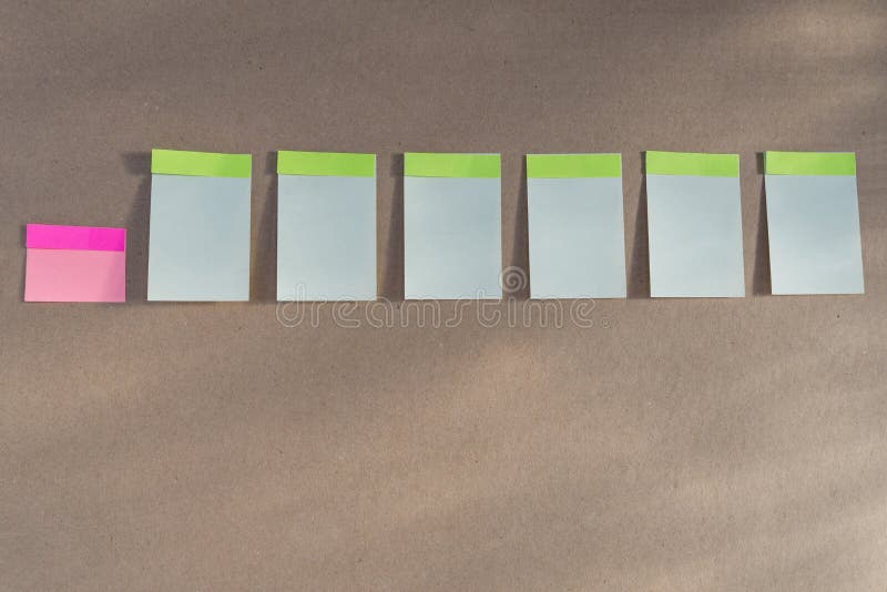 Horizontal Board with Many White Sticky Notes Pinned Stock Image ...