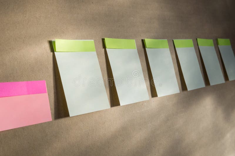 Horizontal Board with Many White Sticky Notes Pinned Stock Image ...