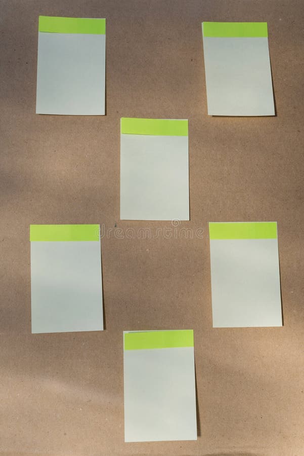 Horizontal Board with Many White Sticky Notes Pinned Stock Photo ...