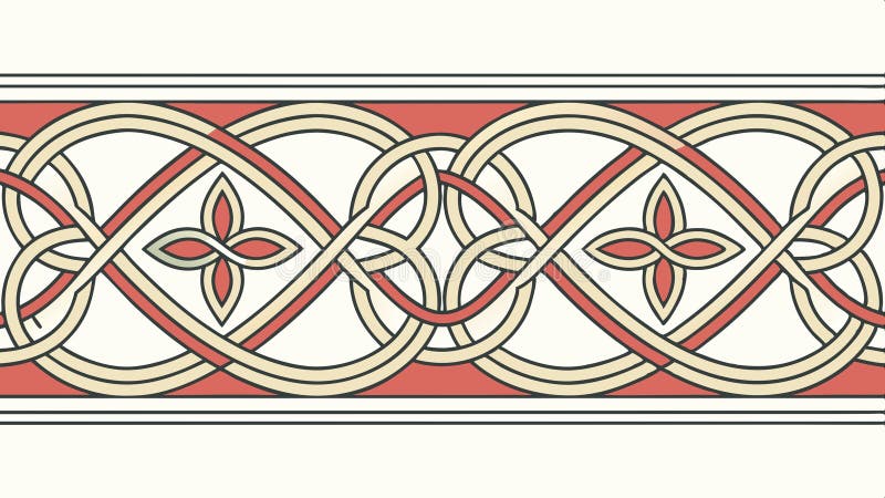 Horizontal Border Pattern with Intricate Celtic Knot Design Vector ...