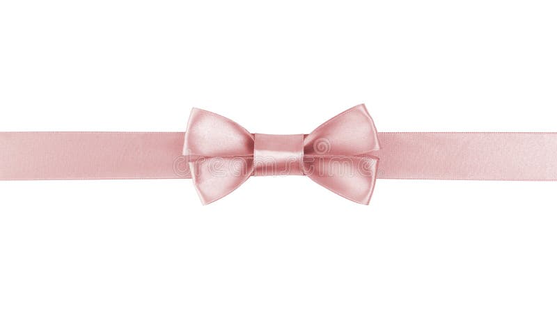 Horizontal Border with Rose Pink Color Ribbon Bow Stock Photo - Image ...