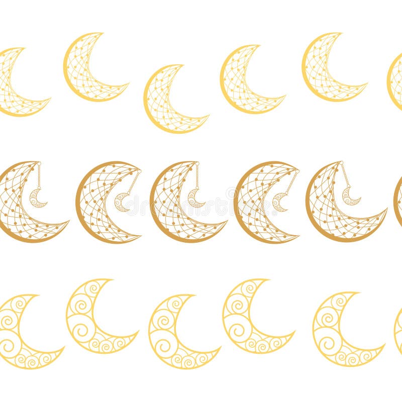 Horizontal Border, Set Magic and Heavens Seamless Pattern, with Magical ...