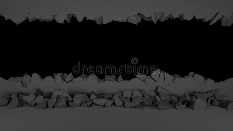 Horizontal Breach in a Black Wall Stock Illustration - Illustration of ...