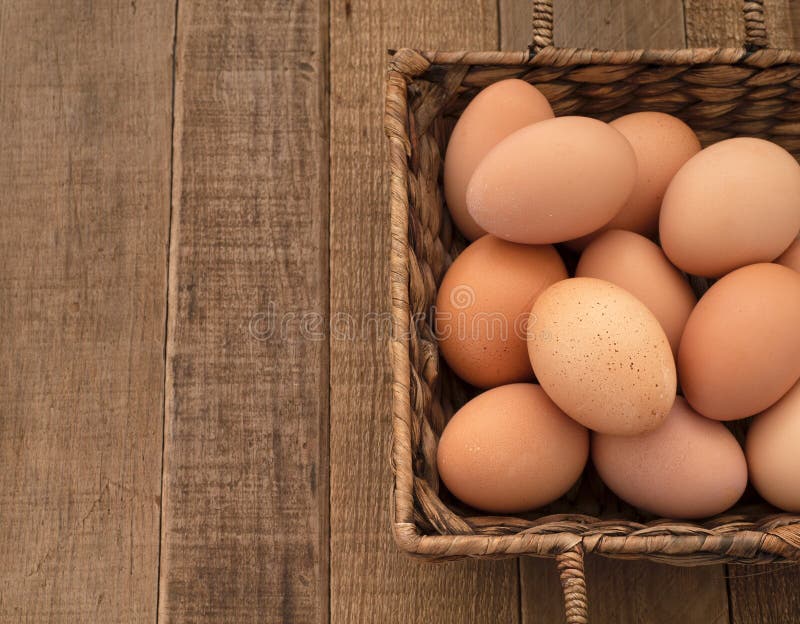Brown Eggs on Rustic Wood Background Stock Photo - Image of dining ...