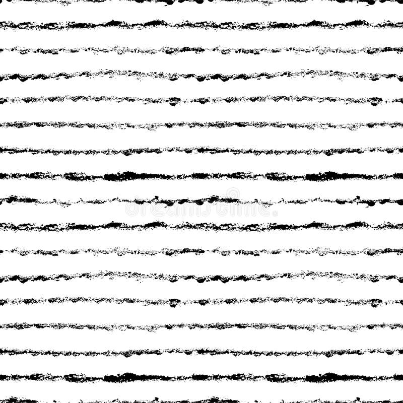 Horizontal Brush Strokes Lines Vector Seamless Pattern. Artistic Coal ...