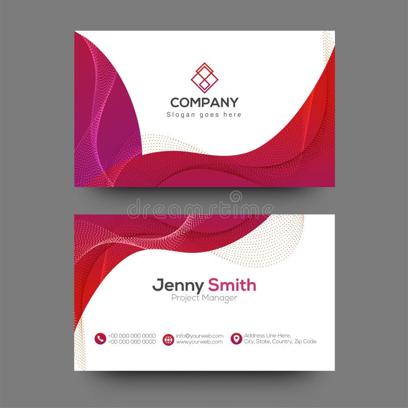 Horizontal Business Card with Front and Back Presentation. Stock ...