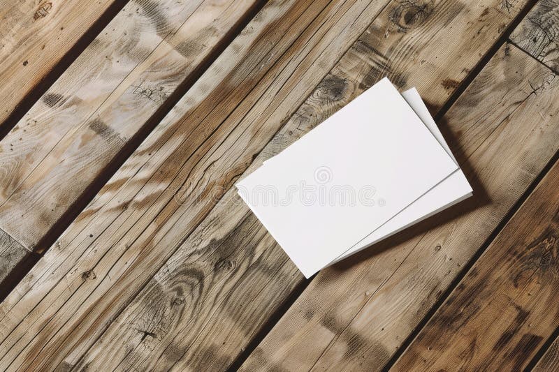 Horizontal Business Card Mockup with White Front and Back, Empty Mockup ...