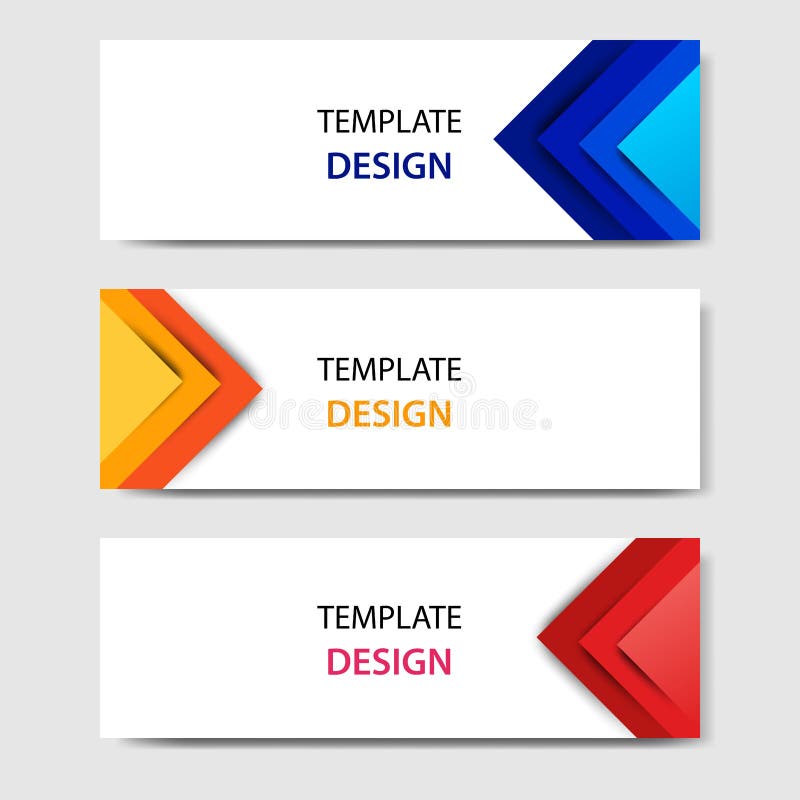 Horizontal Geometric Shape Banner Template Abstract Paper Cut Style ...