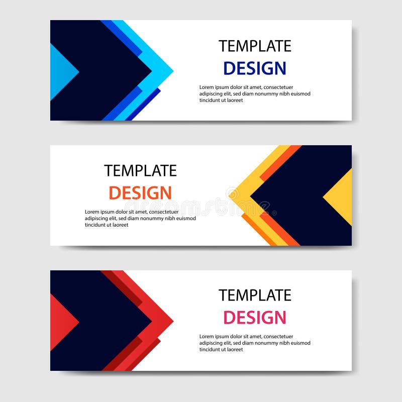 Horizontal Geometric Shape Banner Template Abstract Paper Cut Style ...