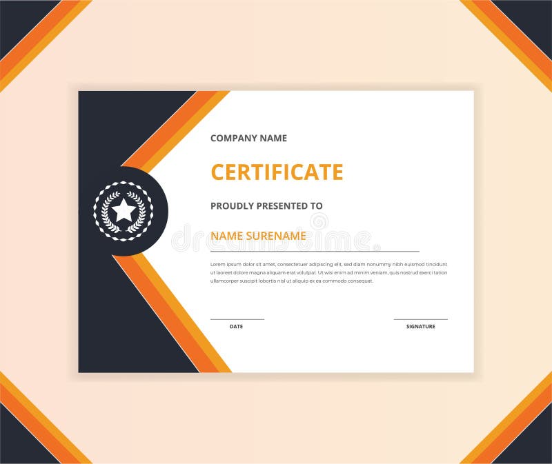 Horizontal Certificate Template with Luxury Badge and Modern Shape. for ...