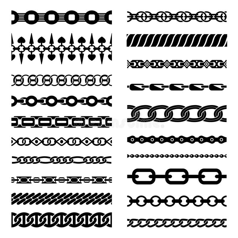 Horizontal Chains Collection Stock Vector - Illustration of design ...