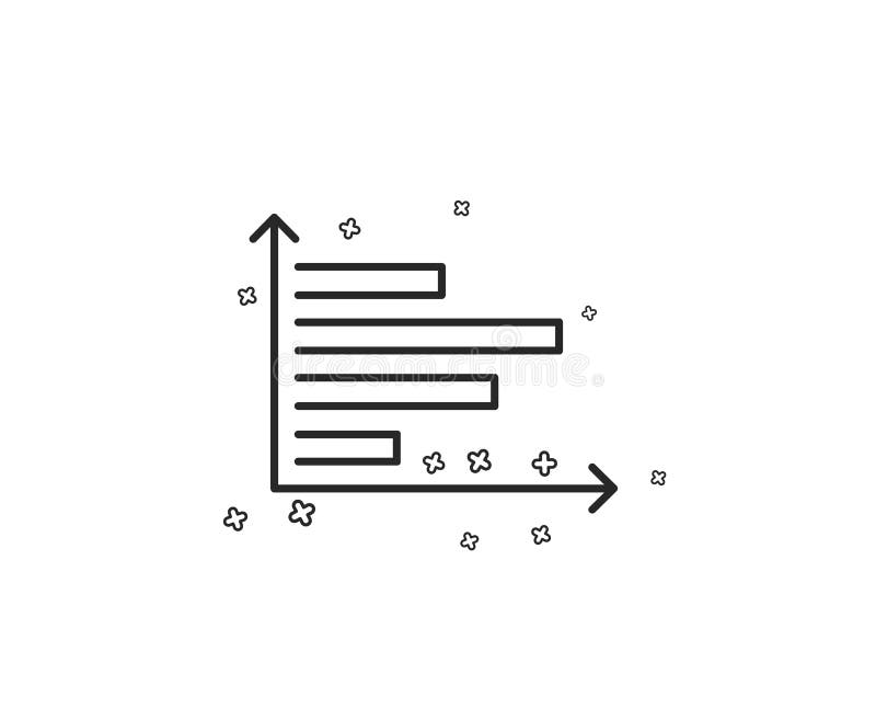 Horizontal Chart Line Icon. Column Graph Sign. Vector Stock Vector ...