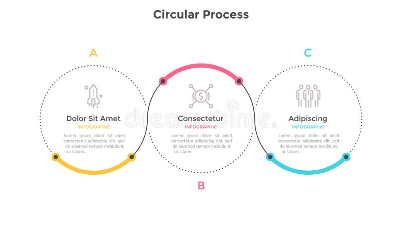 Infographic Circle Curve 3 Step Stock Illustrations – 22 Infographic ...
