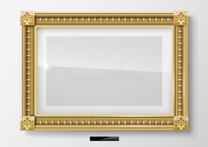 Horizontal Classic Picture in Gold Frame Stock Vector - Illustration of ...