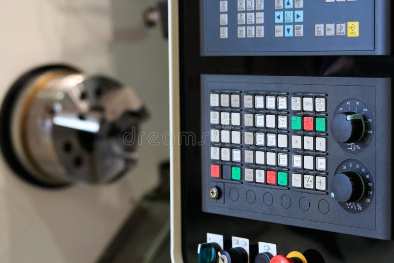 The CNC Turn-mill Machine Cutting the Steel Shaft with Milling Spindle ...