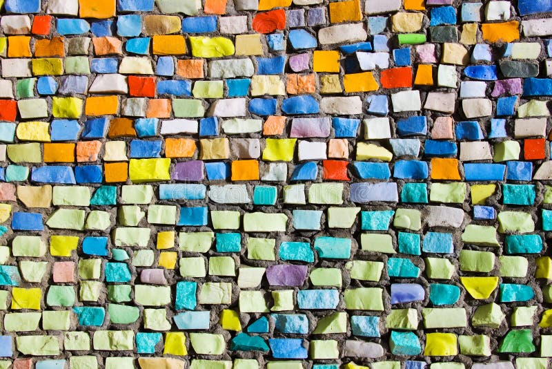 Horizontal Colorful Mosaic Texture on Wall Stock Photo - Image of ...