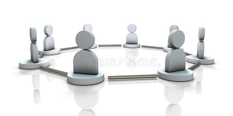 Horizontal Connection between Friends. Stock Illustration ...