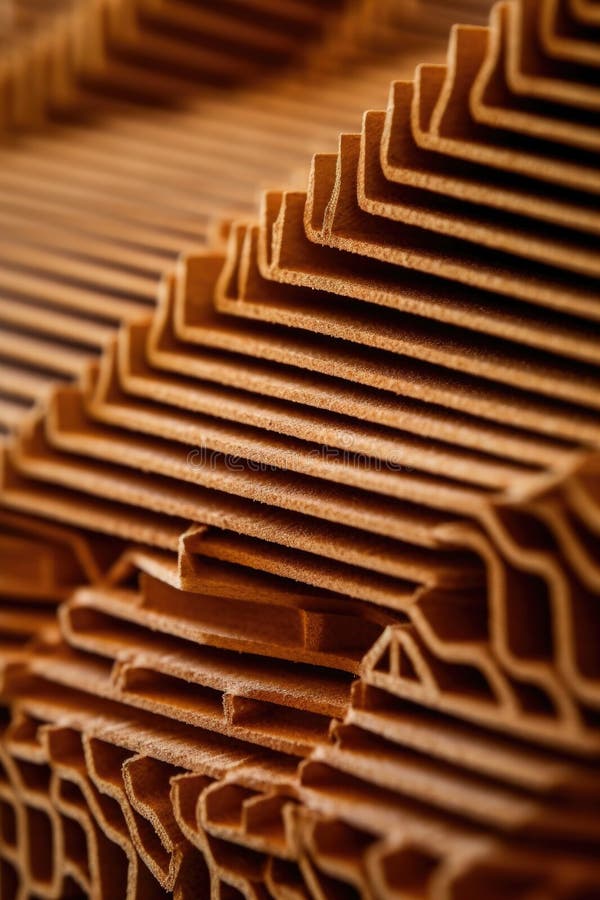 Horizontal Corrugated Cardboard Close-up Stock Image - Image of ...