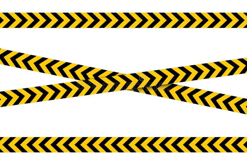 Horizontal and Crossed Caution Tapes with Black and Yellow Chevron ...