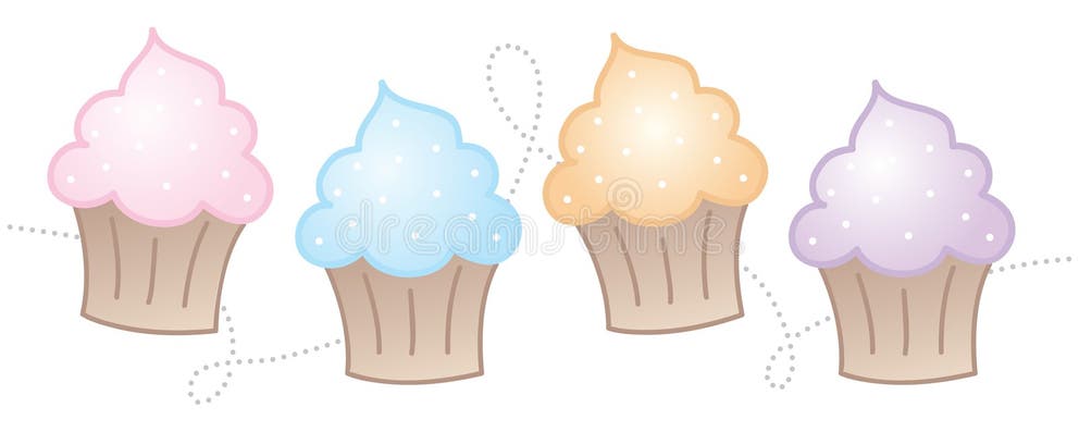 Horizontal Cupcakes stock vector. Illustration of illustrations - 8271222